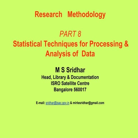 Statistical Techniques for Processing & Analysis of Data Part 9.pdf