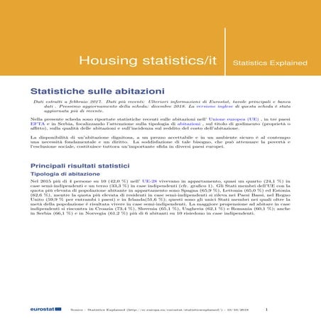 Eurostat - Statistiche sulle abitazioni | PDF | Government Support and ...