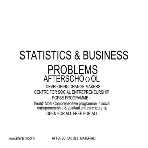 Statistics & Business Problems 10 Oct | PPT