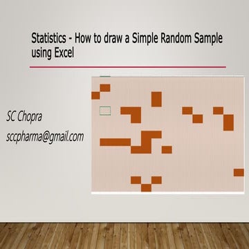 Statistics how to draw a simple random sample using excel sk1 | PPTX
