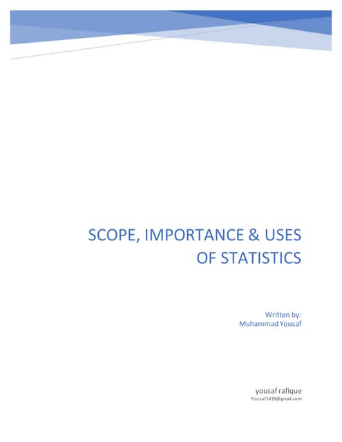 Chapter 1 Introduction to statistics, Definitions, scope and limitations.pptx