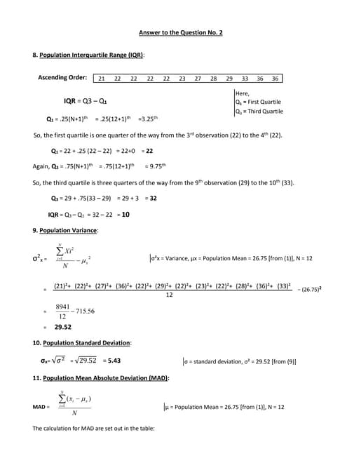 Statistics assignment 9 | PDF
