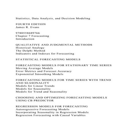 Statistics, Data Analysis, and Decision ModelingFOURTH EDITION.docx