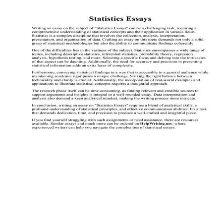 Statistics Essays. Write My Statistics Essay - Exam, Quiz and Class ...