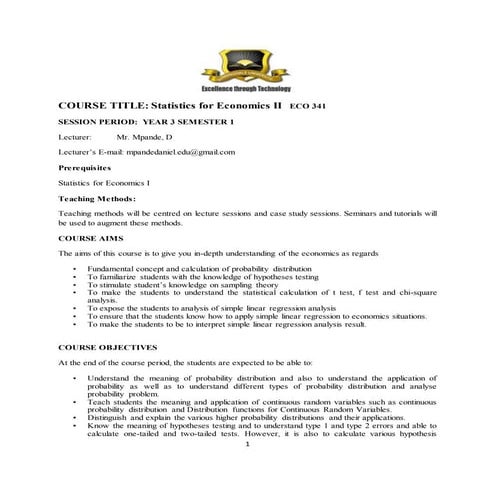 Statistics for Economics II outline.docx