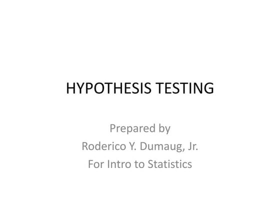 Hypothesis Testing | PPT