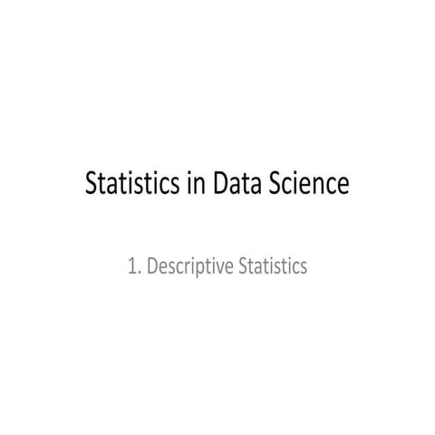 Statistics in data science | PPTX