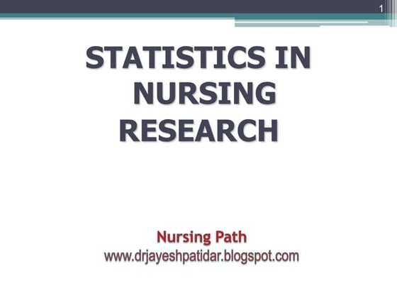 Statstics in nursing | PPT