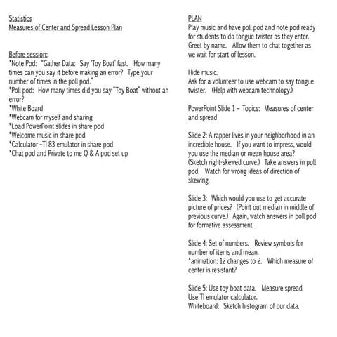 Statistics measures of center and spread | PPTX