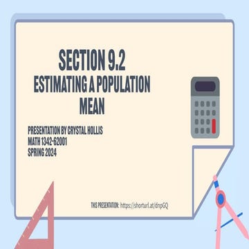 Estimating a Population Mean in Confidence Intervals | PDF