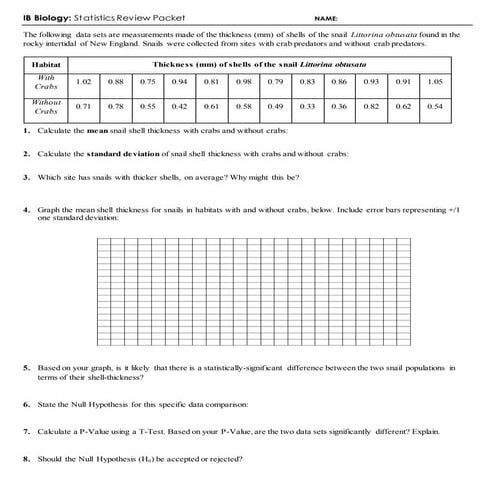 IB Statistics Review Key (0.0) | PDF