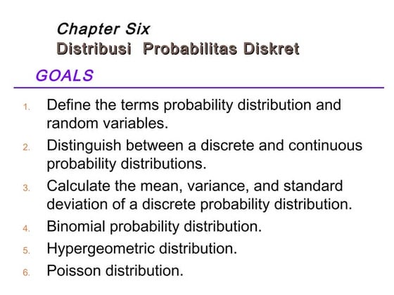 Chapter 1 random variables and probability distributions | PPTX
