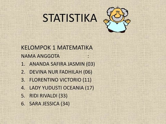 STD BAB 6 STATISTIKA kelas x kurikulum merdeka | PPTX