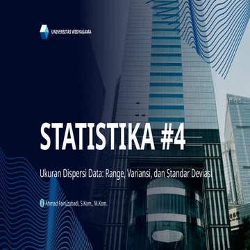 STATISTIKA - 4: Ukuran Pemusatan Data: Range, Variansi, dan Standar ...