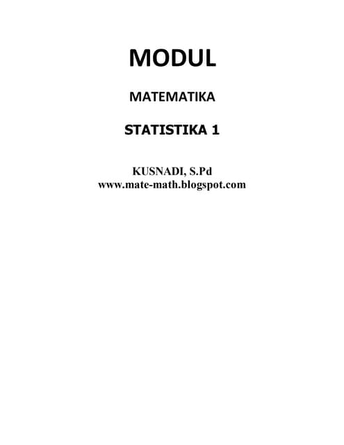 MATERI STATISTIKA EPENYAJIAN DATA, UKURAN PEMUSATAN DATA DAN UURAN ...