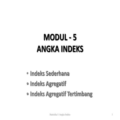 Statistika Angka Indeks | PPTX