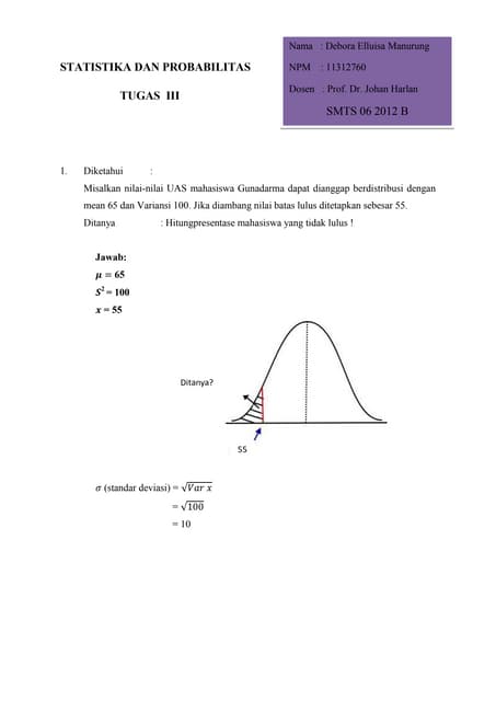Statistika dan probabilitas tugas iii | PDF Statistika dan probabilitas tugas iii | PDF