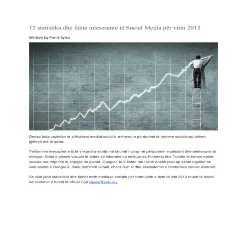 Statistika dhe fakte interesante të social media për vitin 2013 | PDF