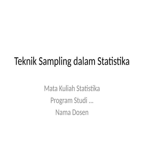 Statistika pertemuan 1 umum untuk kuliah | PPTX