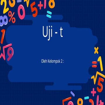 Statistika uji - t, analisis data dalam membantu olah data skripsi | PPTX