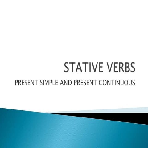 Stative verbs | PPTX
