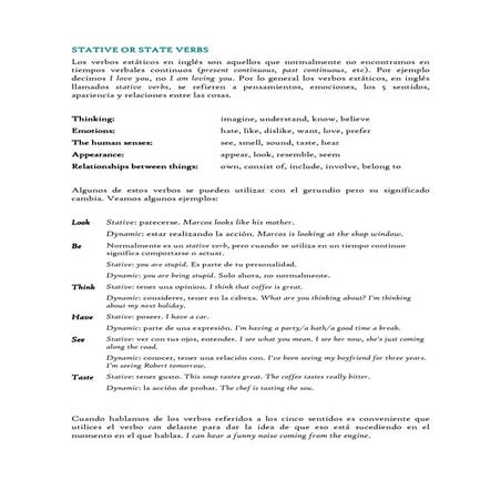 Stative verbs | PDF
