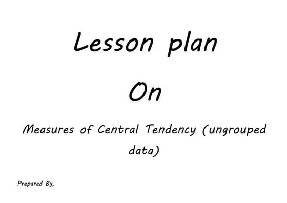 Measures of central tendency ppt | PPTX | Physics | Science