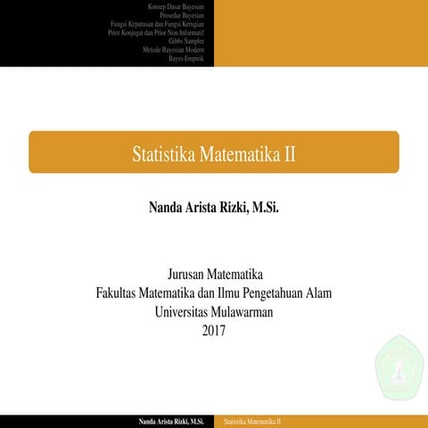 Bayesian Analysis Statistic Mathematics F Ppt