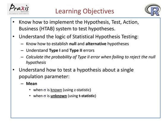 Identifying Appropriate Test Statistics Involving Population Mean | PPT