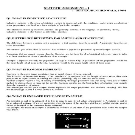 Statistics Assignment | DOCX