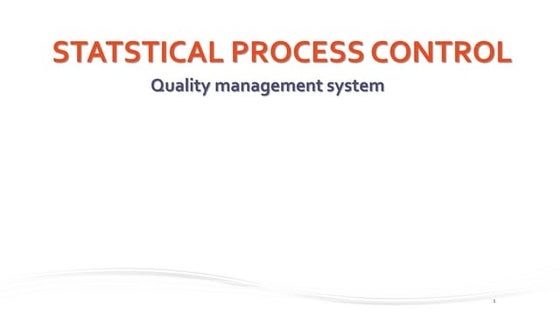 Statistical process control | PPTX