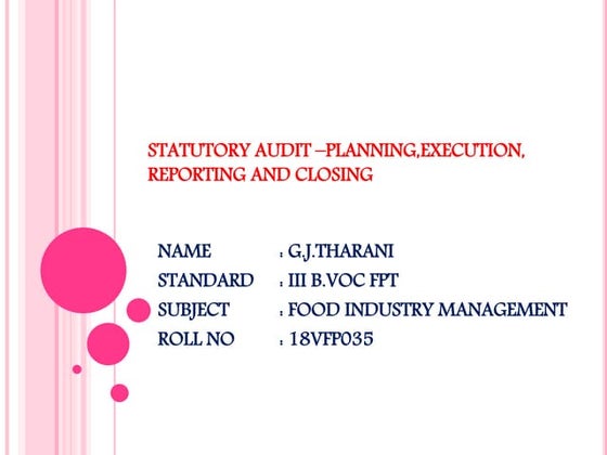 Understanding the Role of Statutory Auditors | PPTX