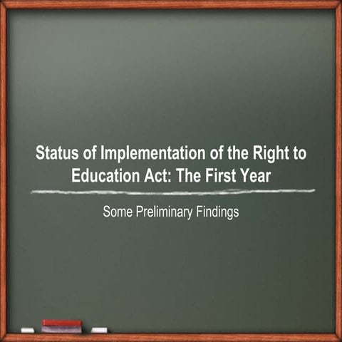 Status Of Implementation Of The Right To Education | PPTX