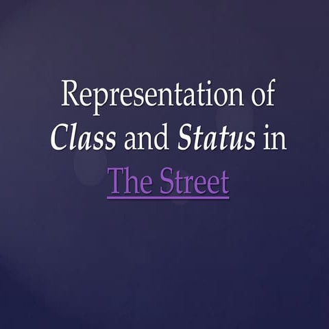 Status and class representation | PPT