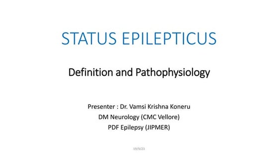 Status Epilepticus managment for the medical interns | PPT