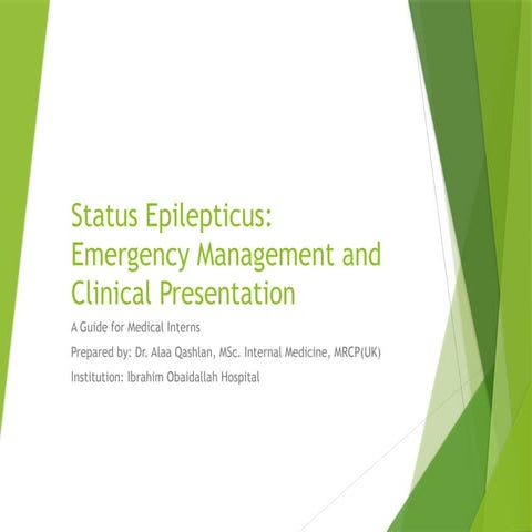 Status Epilepticus managment for the medical interns | PPTX