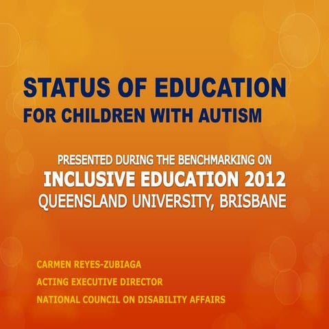 Status of education for children with autism | PPTX