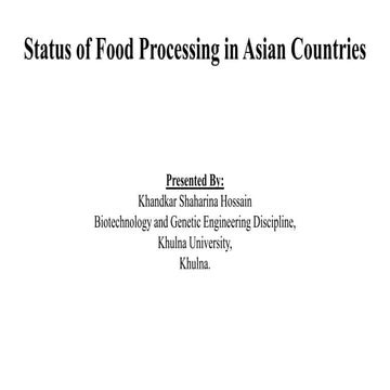 Status of food processing in asian countries | PPTX