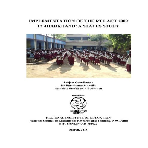 Status of implementation of the rte act 2009 in jharkhand | PDF | Education industry | Industries