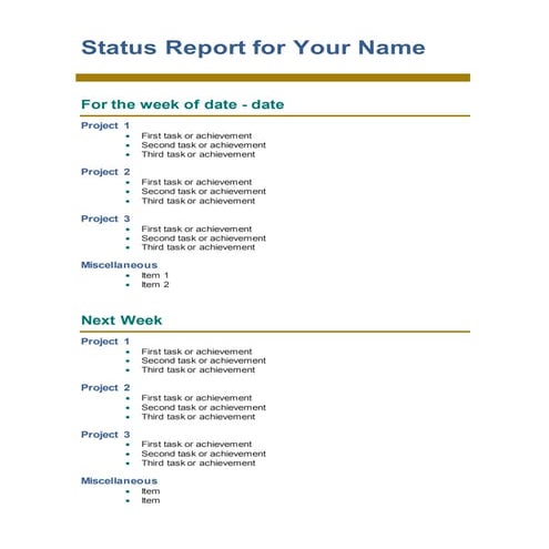 Status report | DOCX | Homework and Study | Education