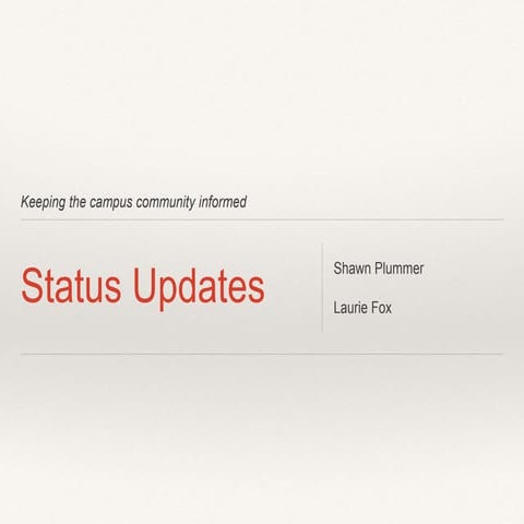 Status updates | PPT