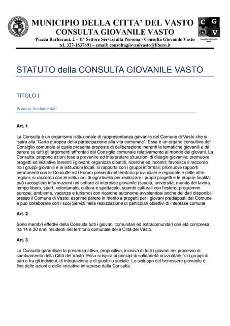 Statuto o atto costitutivo | PDF