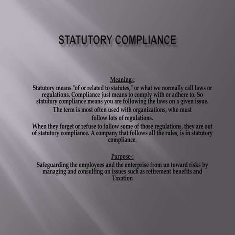 Statutory Compliance for HR | PPTX
