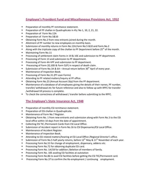 List of statutory compliances | PDF
