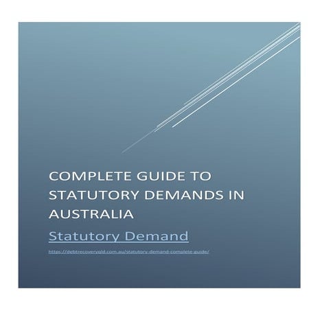 Statutory Demand Law in Australia | PDF