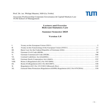 Statutory Law - SoSe25.pdf expalanation of german law in englisch | PDF