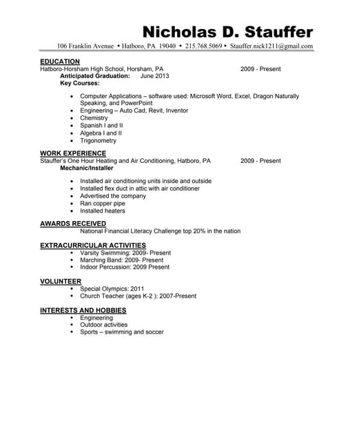 Bryan Nicklas resume | PDF