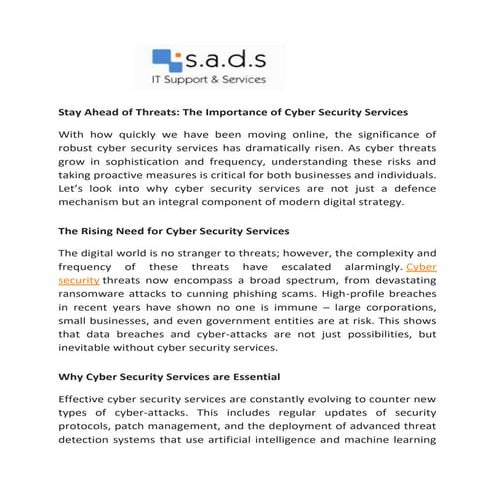 Stay Ahead of Threats The Importance of Cyber Security Services.pdf