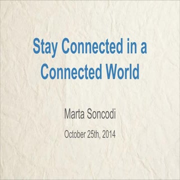 Stay Connected in a Connected World | PDF