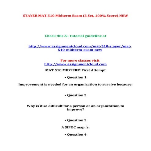 Stayer mat 510 midterm exam | PDF